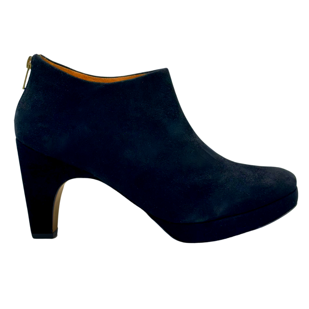 dr LIZA bootie 2.0 -BLACK SUEDE leather high-heeled low cut booties