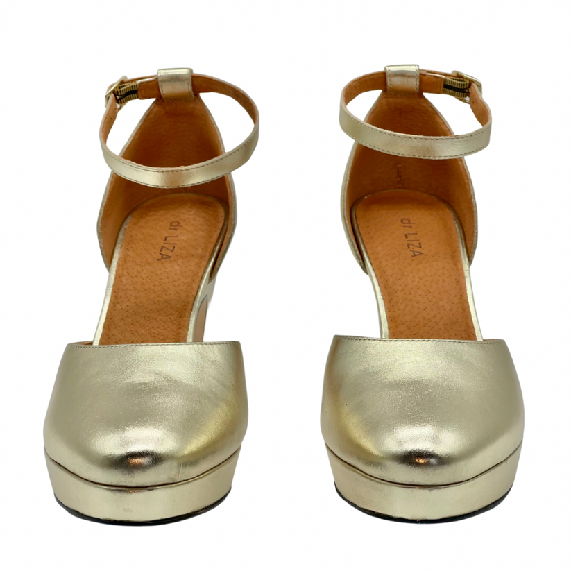 dr LIZA closed toe sandal - METALLIC GOLD | the most comfortable high ...
